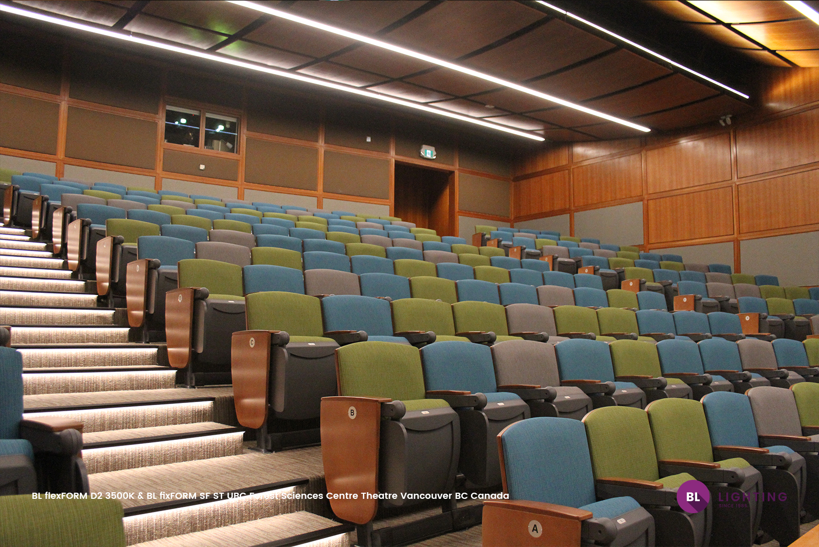 BL flexFORM D2 3000K & BL fixFORM SF ST UBC Forest Sciences Centre Theatre Vancouver BC Canada ...